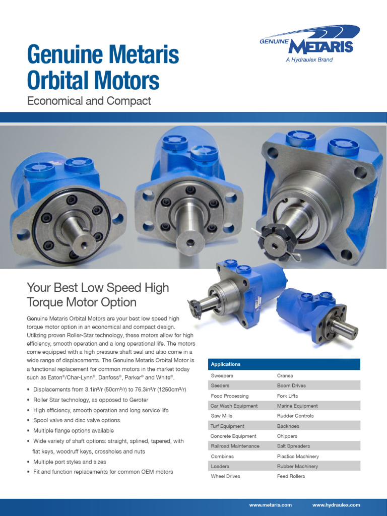 HG Metaris OrbitalMotors Cut-Sheet Web | PDF | Pump | Electric Motor