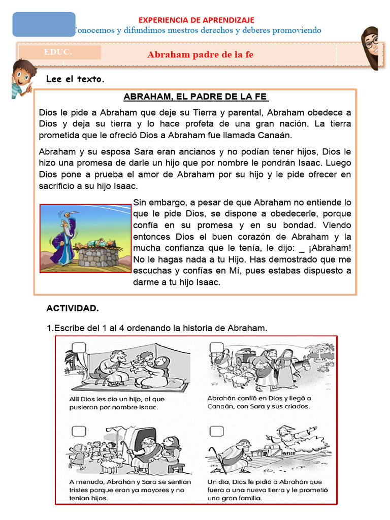 D2 A2 FICHA Abraham Padre de La Fe | PDF | Religión y espiritualidad