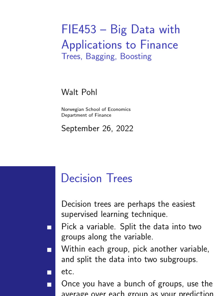 Handout9 Trees Bagging Boosting | PDF | Learning | Cognitive Science