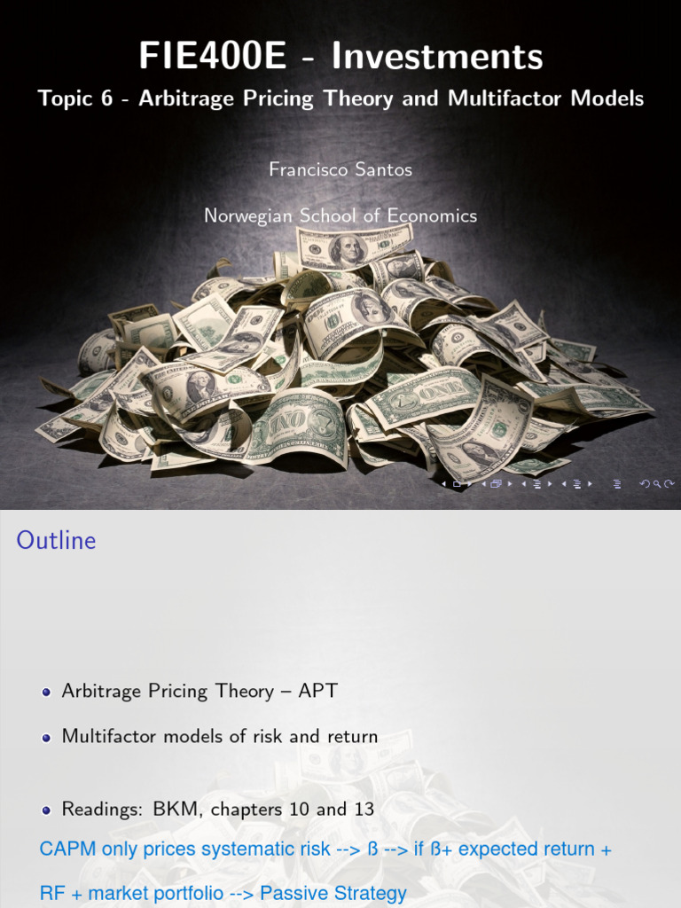 Topic06 - APT and Multifactor Models | PDF | Capital Asset Pricing ...