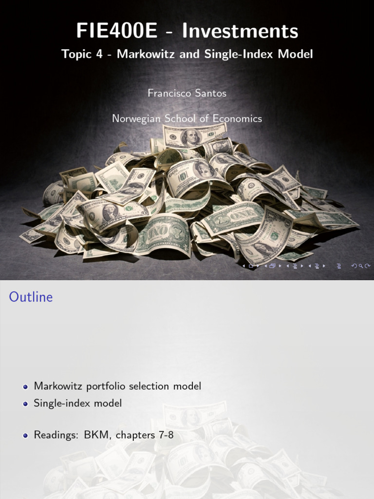 Topic04 - Markowitz and SIM | PDF | Mathematical Finance | Money