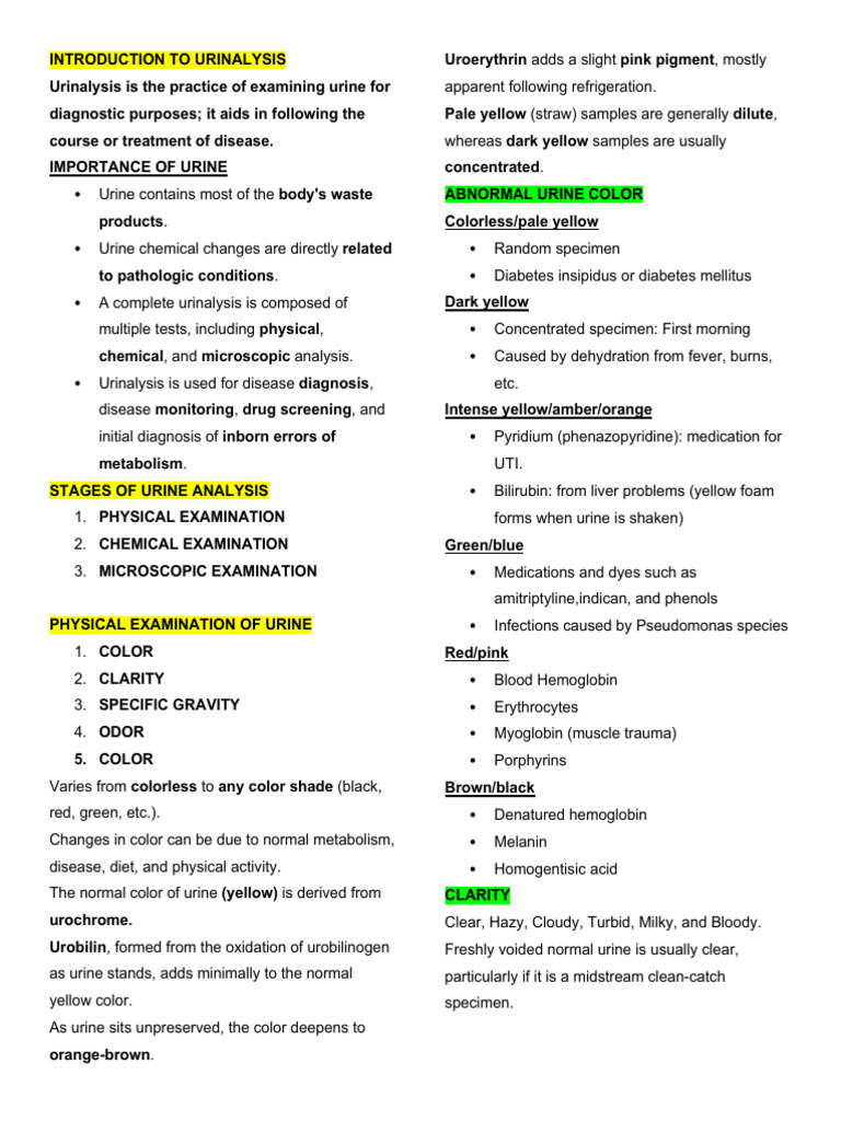 Urinalysis Guide for Medical Professionals | PDF | Urine | Medical ...