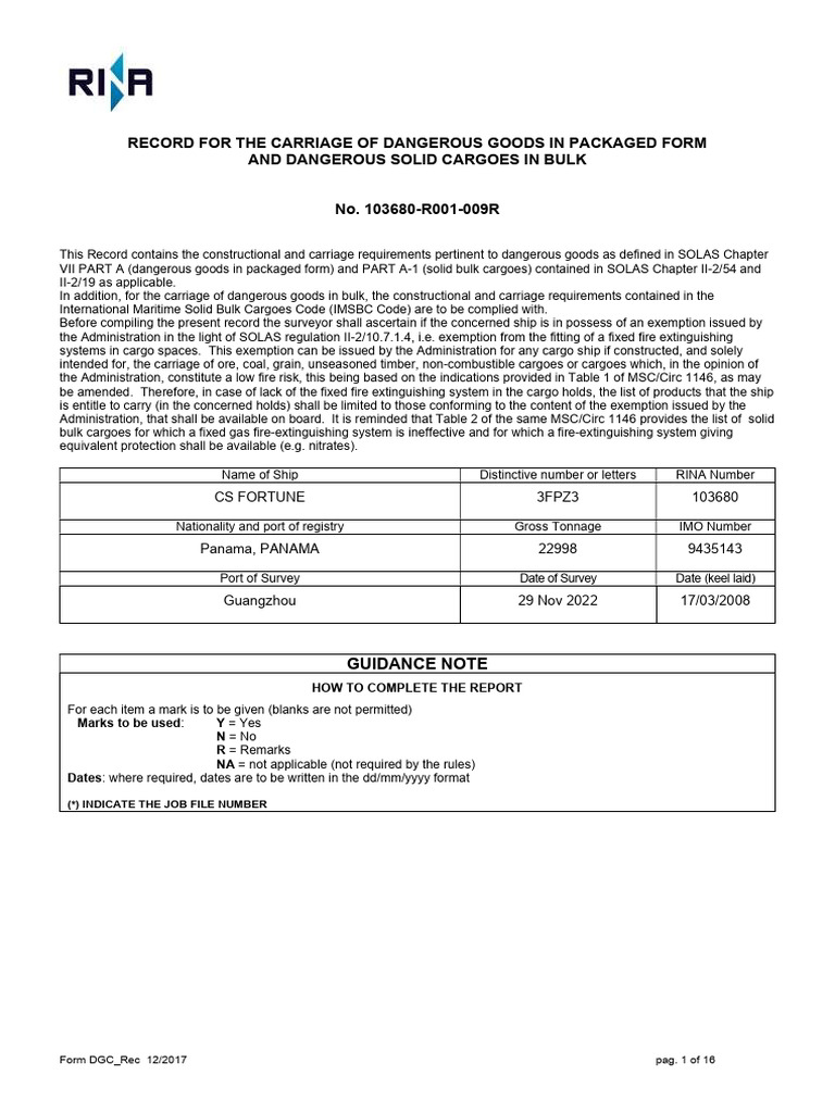 DGC Record | Download Free PDF | Dangerous Goods | Cargo