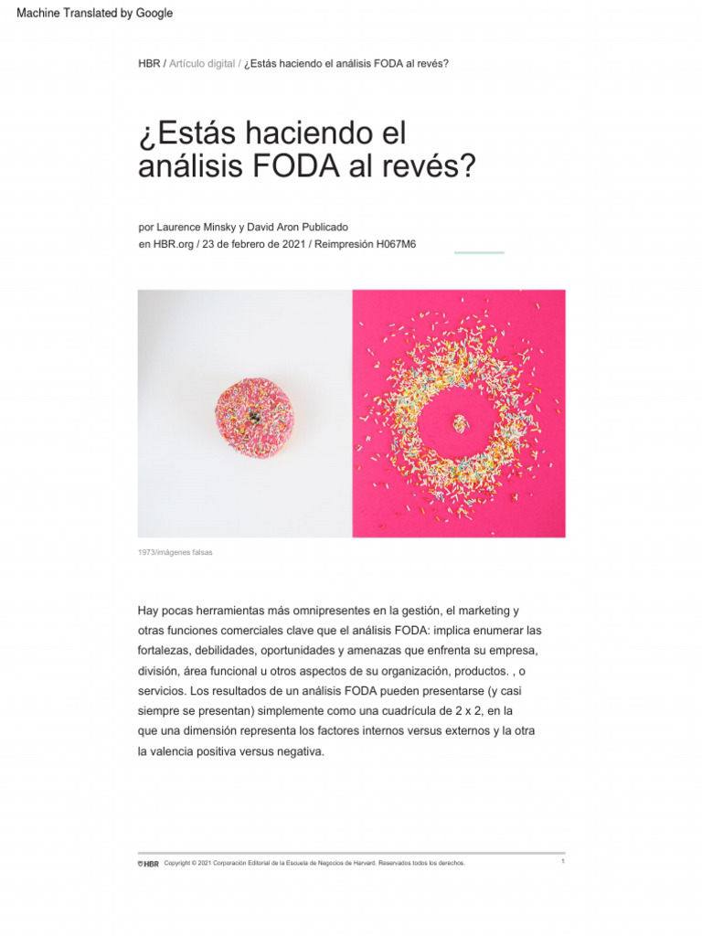 Are You Doing The SWOT Analysis Backwards | PDF | Análisis FODA | Business