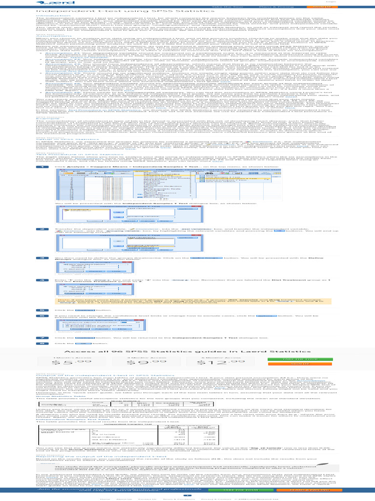 Independent T Test In Spss Statistics Procedure Output And Interpretation Of The Output Using