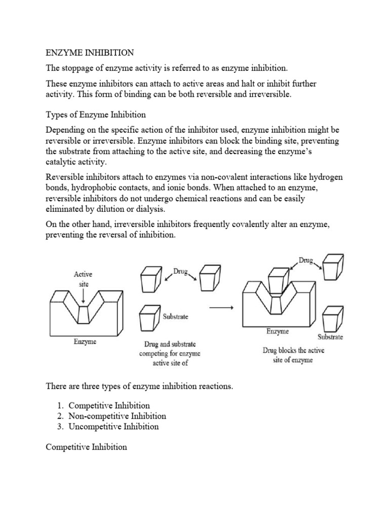 Enzyme Inhibition | PDF | Enzyme Inhibitor | Active Site