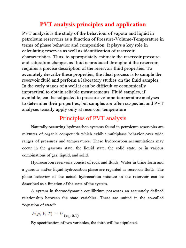 PVT Analysis in Petroleum Reservoirs | PDF | Phase (Matter) | Petroleum ...