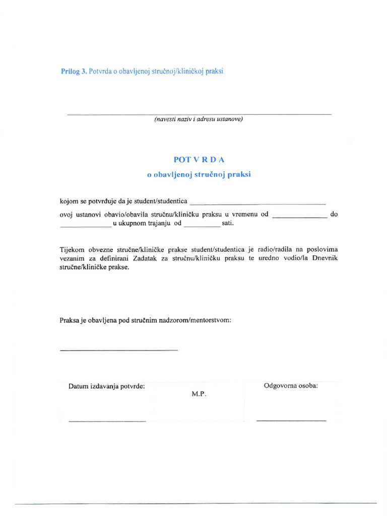 Potvrda o obavljenoj stručnoj praksi (2) | PDF