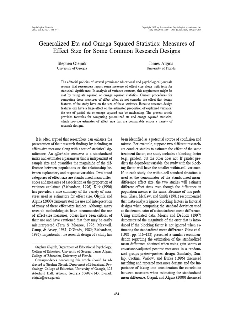 Etaand Omega Squared | PDF