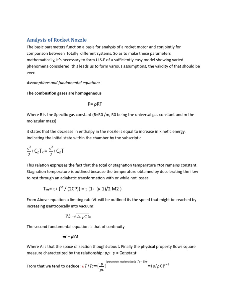Analysis of Rocket Nozzle | PDF | Fluid Dynamics | Dynamics (Mechanics)