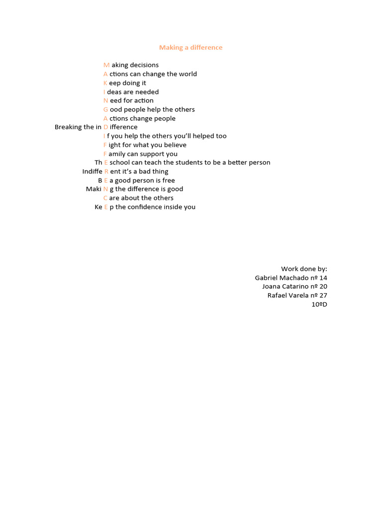 Making A Difference | PDF