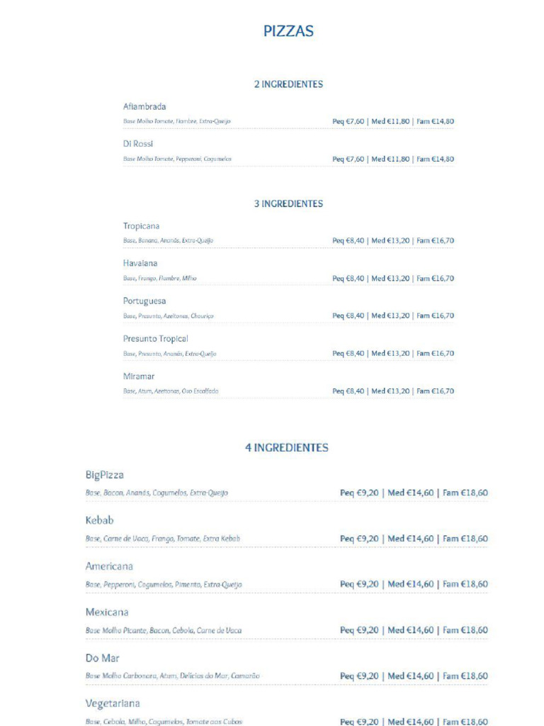 Big Pizza Menu | PDF