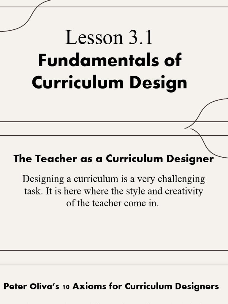 Lesson 3.1 Fundamentals of Curriculum Design | PDF