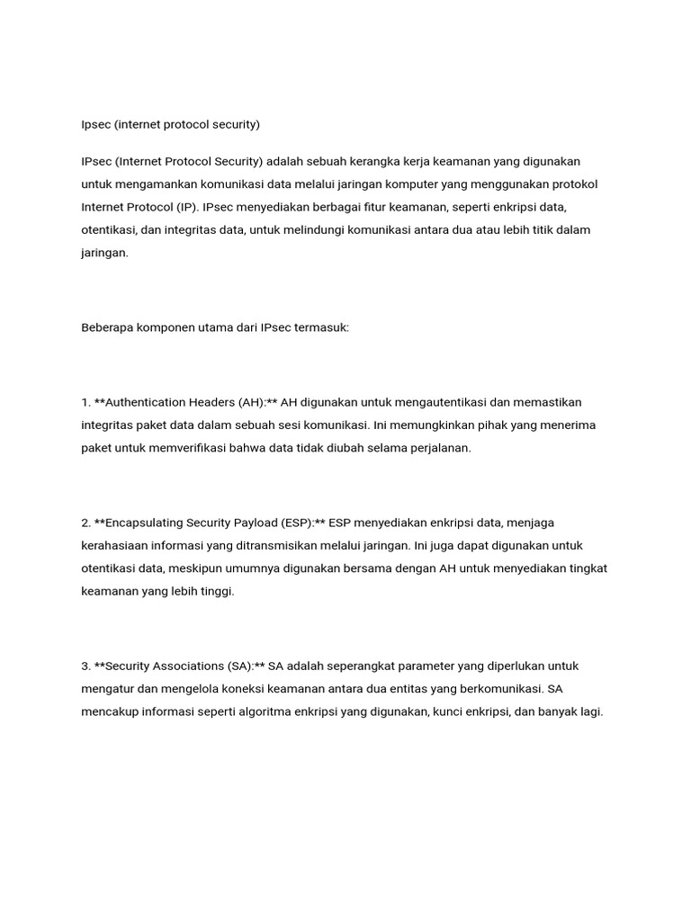 Ipsec Internet Protocol Security Pdf 