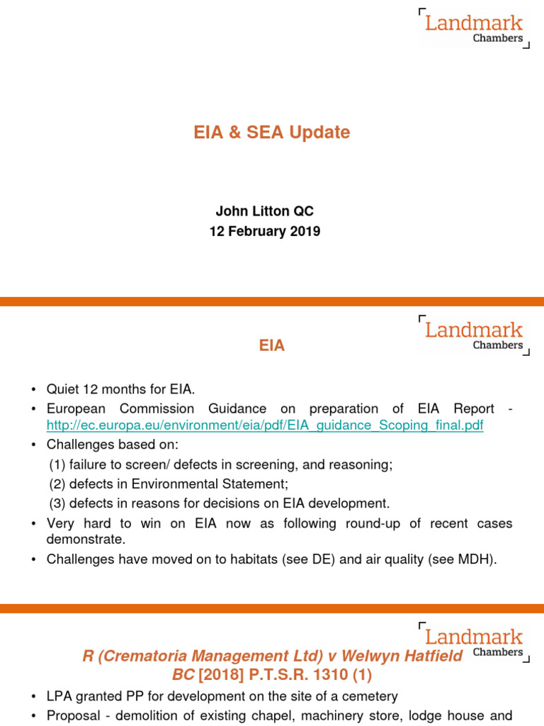 John Litton EIA SEA Update Feb. 2019 | PDF | Environmental Impact ...