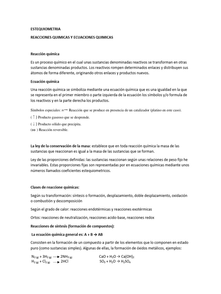Reacciones Quimicas y Ecuaciones Quimicas | PDF | Combustión | Redox