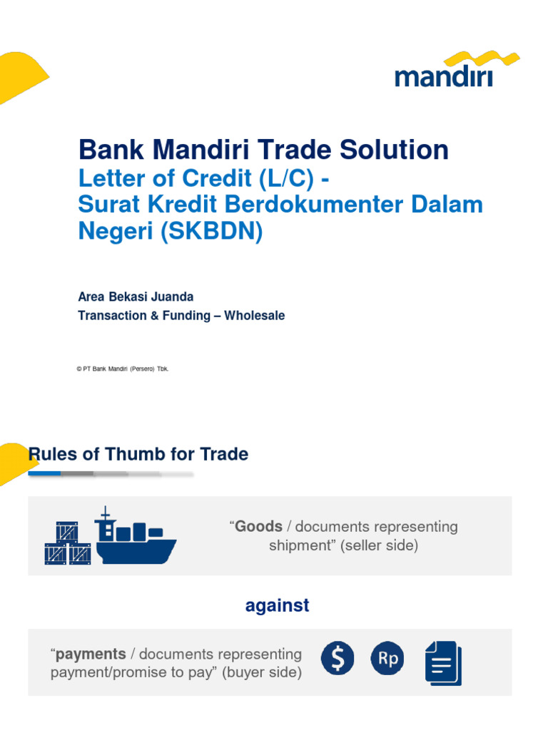 Mandiri LC - SKBDN (Sharing) | PDF | Letter Of Credit | Trade