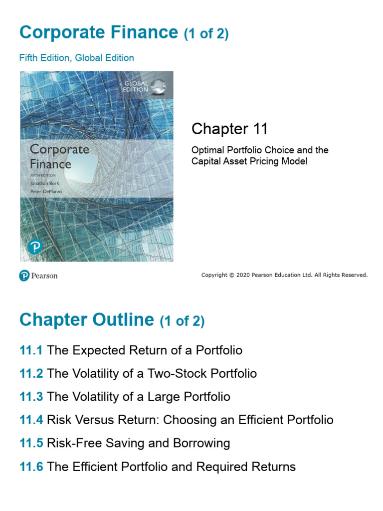 1 - Chapter 11 - Presentation | PDF | Modern Portfolio Theory | Diversification (Finance)