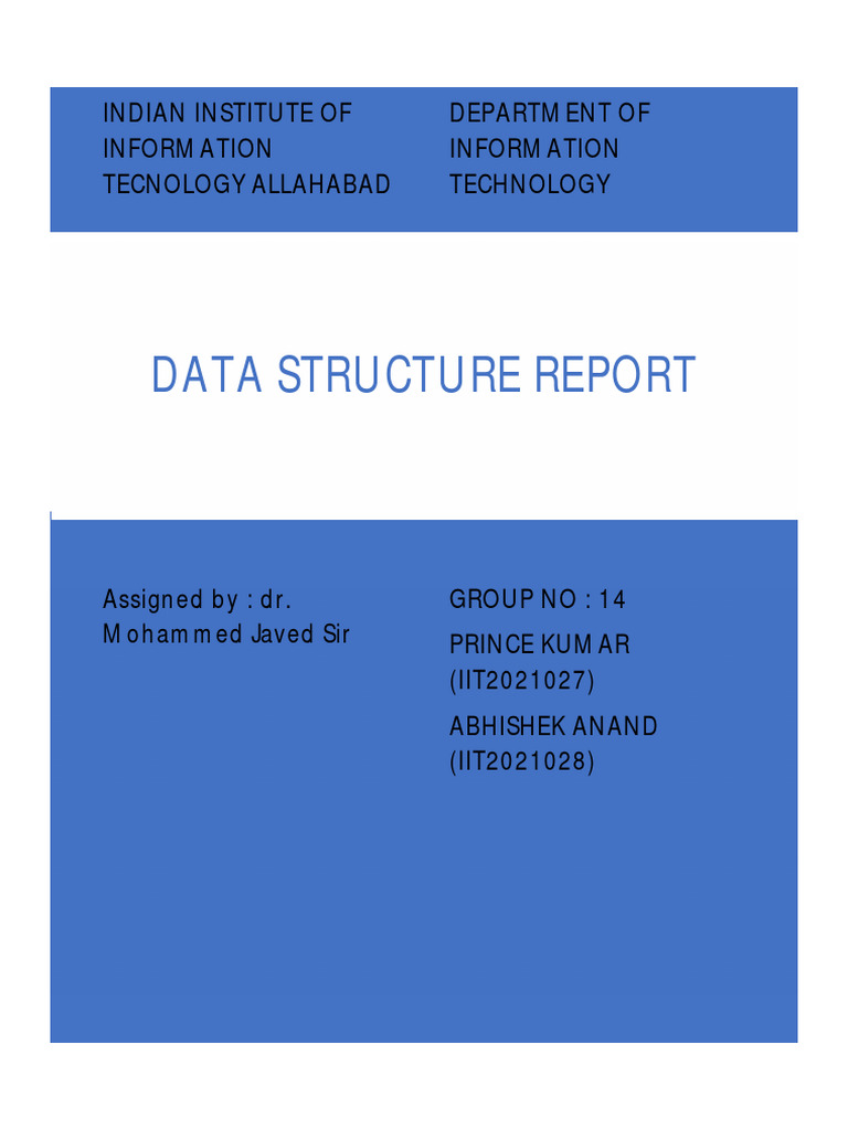 Data Structure Report Pdf Summation Computing
