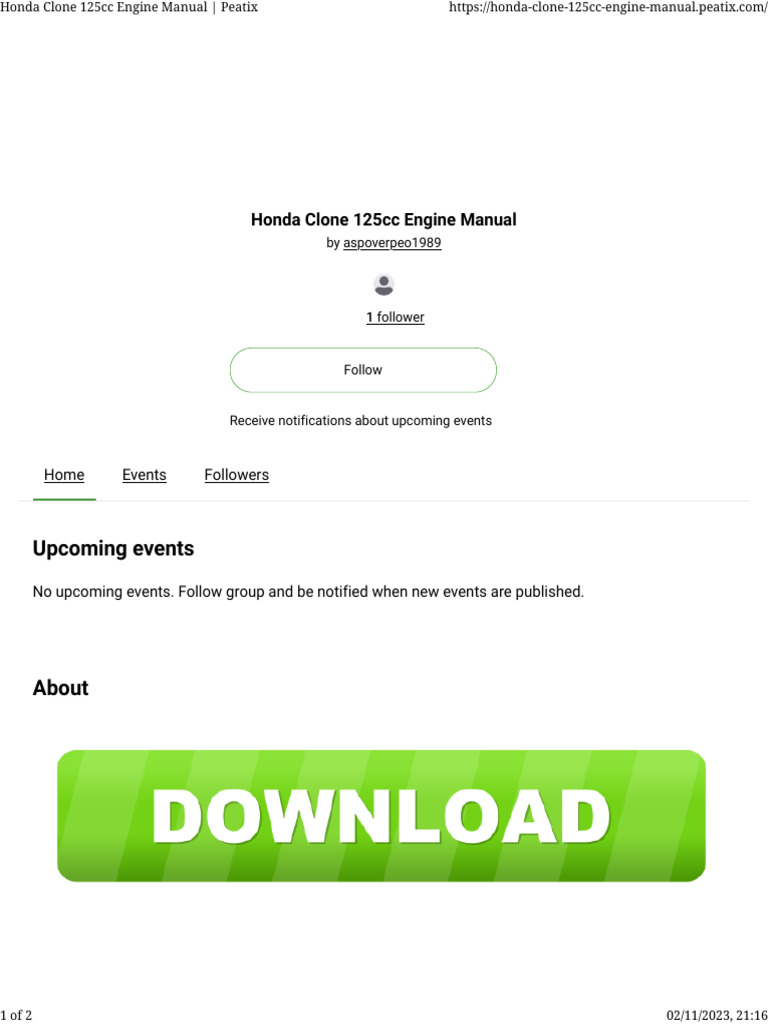 Honda Clone 125cc Engine Manual - Peatix | PDF