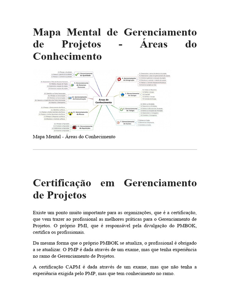 Certificacao em Gerenciamento de Projeto | PDF Certificacao em Gerenciamento de Projeto | PDF