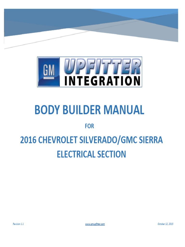 2016 Silverado/Sierra Electrical Manual | PDF | Switch | Electric Motor