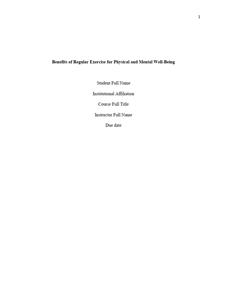 APA 7 Format | PDF | Physical Fitness | Mental Health