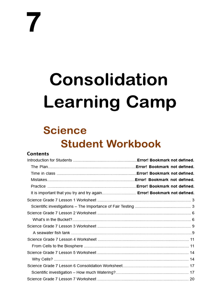 NLC23 - Grade 7 Consolidation Science Student Workbook - Final-1 | PDF ...