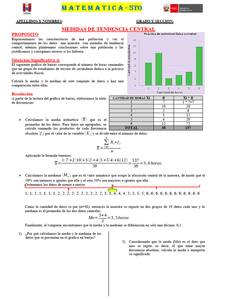 Medida de Tendencia Central | PDF | Mediana