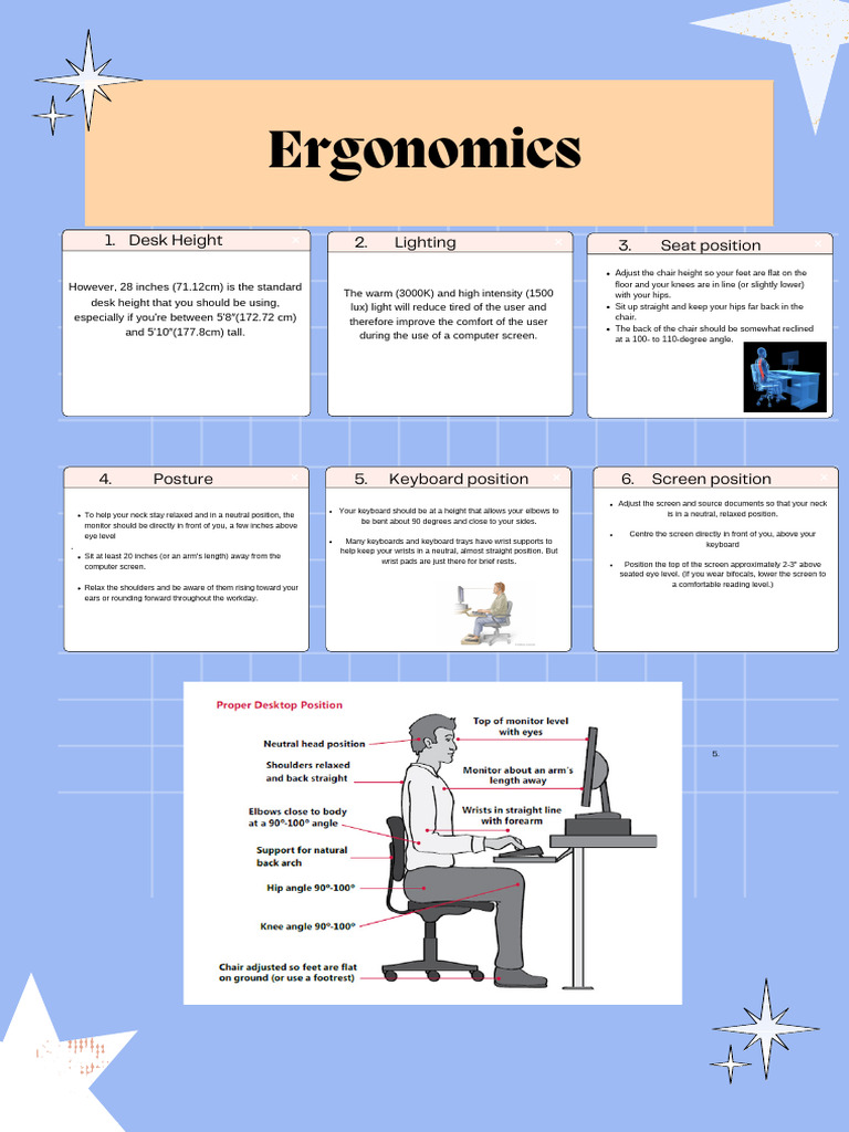 Proper Computer Sitting Posture | PDF | Chair