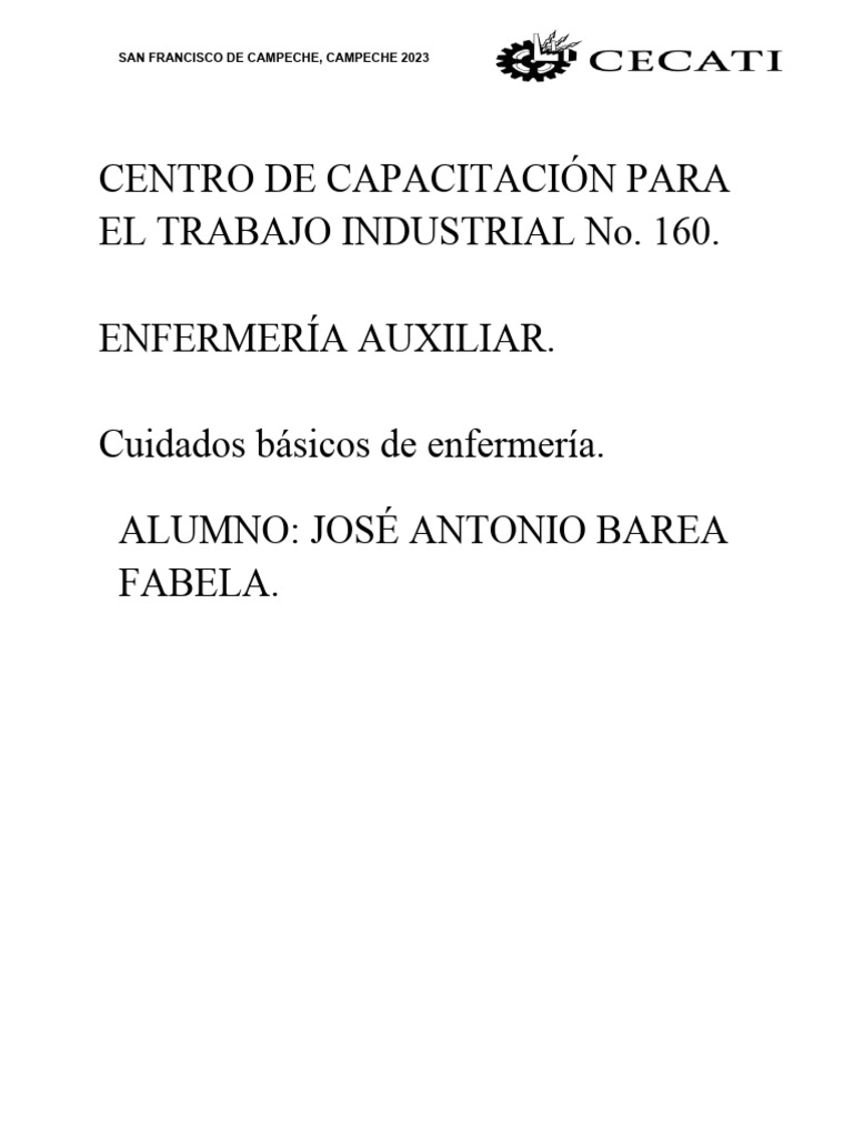 018 Cuidados Básicos para El Paciente Ok | PDF | Enfermería | Cuidado ...