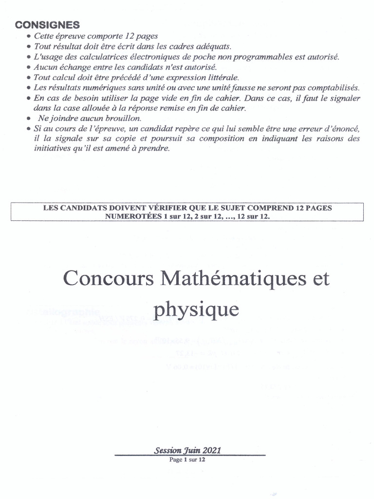 2021 MP Chimie Eno | PDF