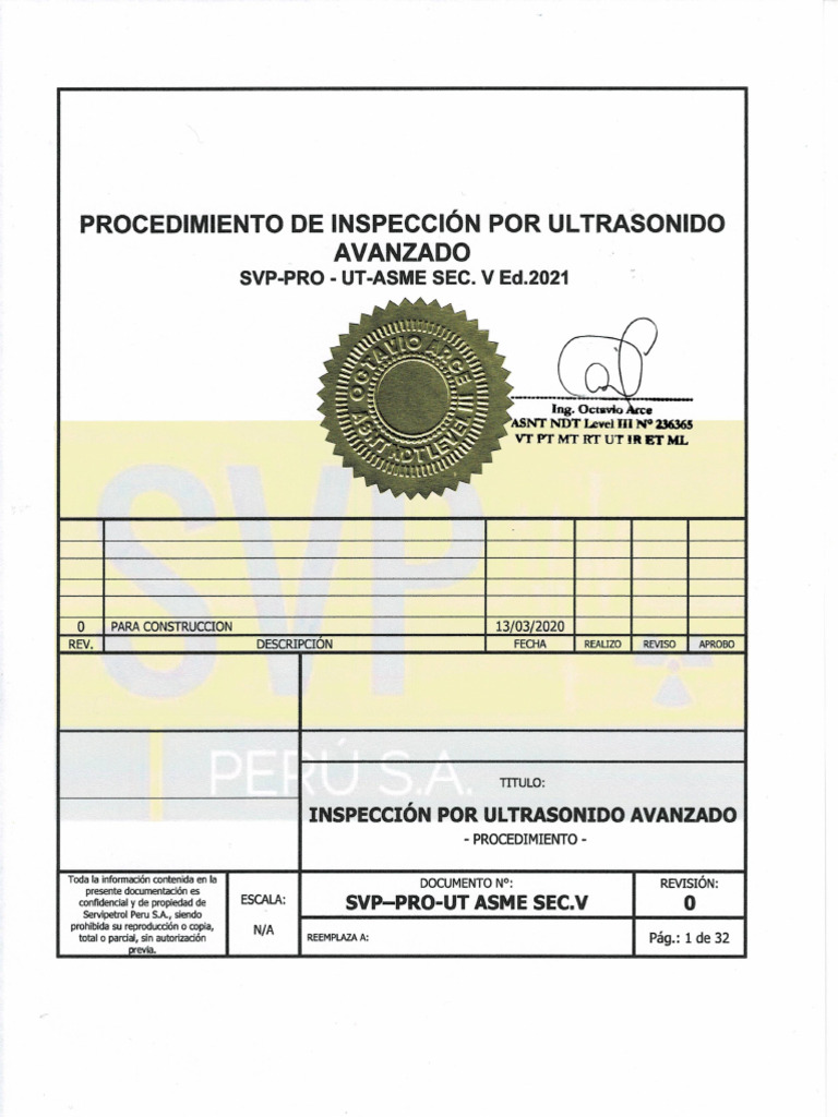 UT-ASME SEC.V.-2021 Rev.0 | PDF | Ultrasonido | Soldadura