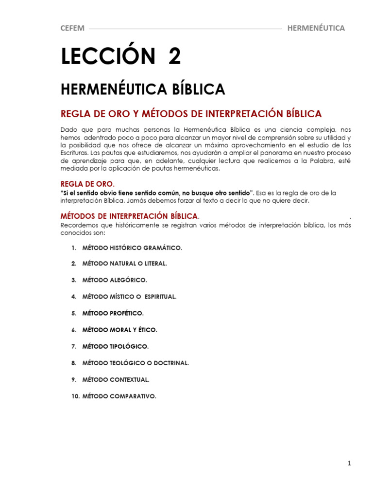 HERMENÉUTICA Lección 2 | PDF | Biblia | Teología