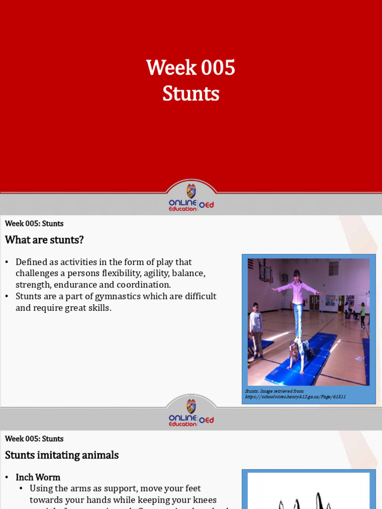 W5 Lesson 3 - Rhythmic Gymnastics and Stunts - Presentation | PDF