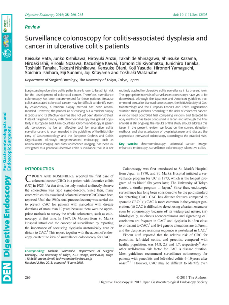 Digestive Endoscopy - 2015 - Hata - Surveillance Colonoscopy For ...