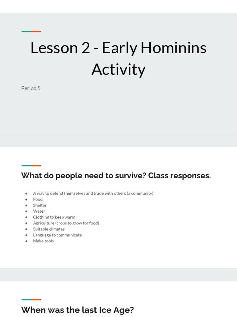 Early Hominins: Survival and Evolution | PDF | Homo | Evolution Of Primates