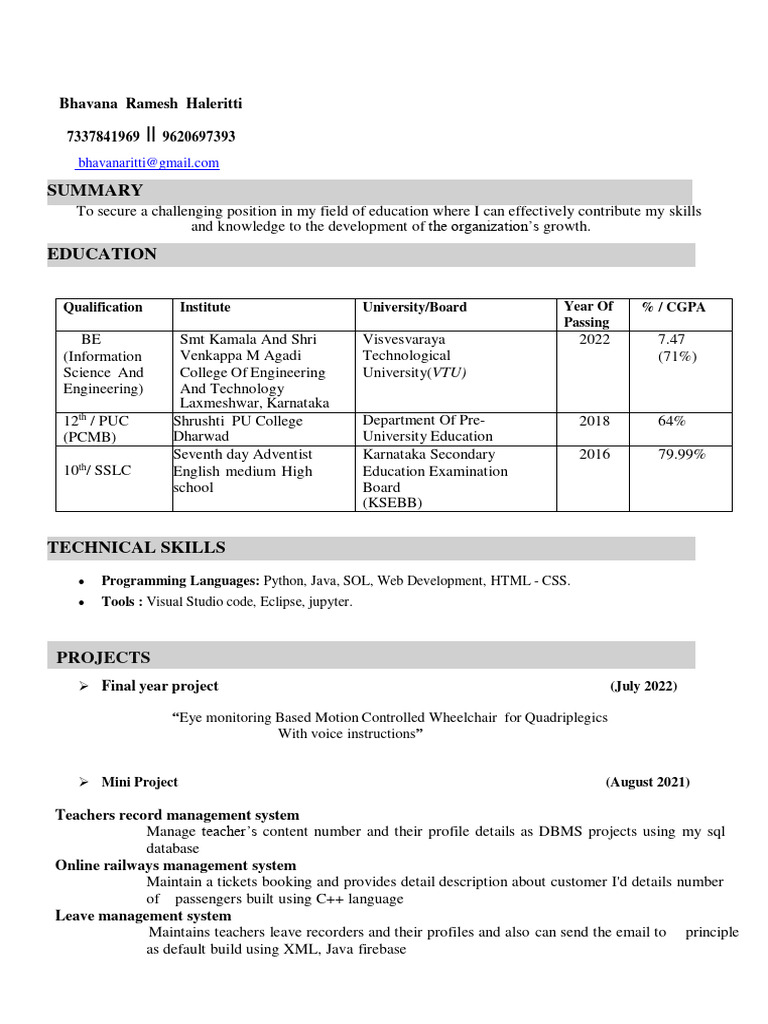 Bhavana Updated Resume | PDF | Databases | Software Engineering