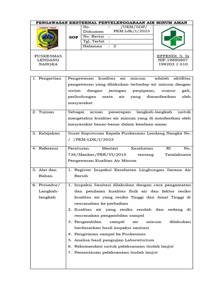 SOP Pengawasan Eksternal | PDF
