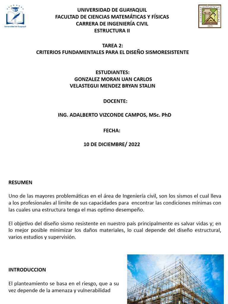 TAREA 2 Estructura II | PDF | Rigidez | Temblores