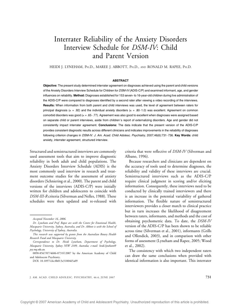 ADIS Interrater | PDF