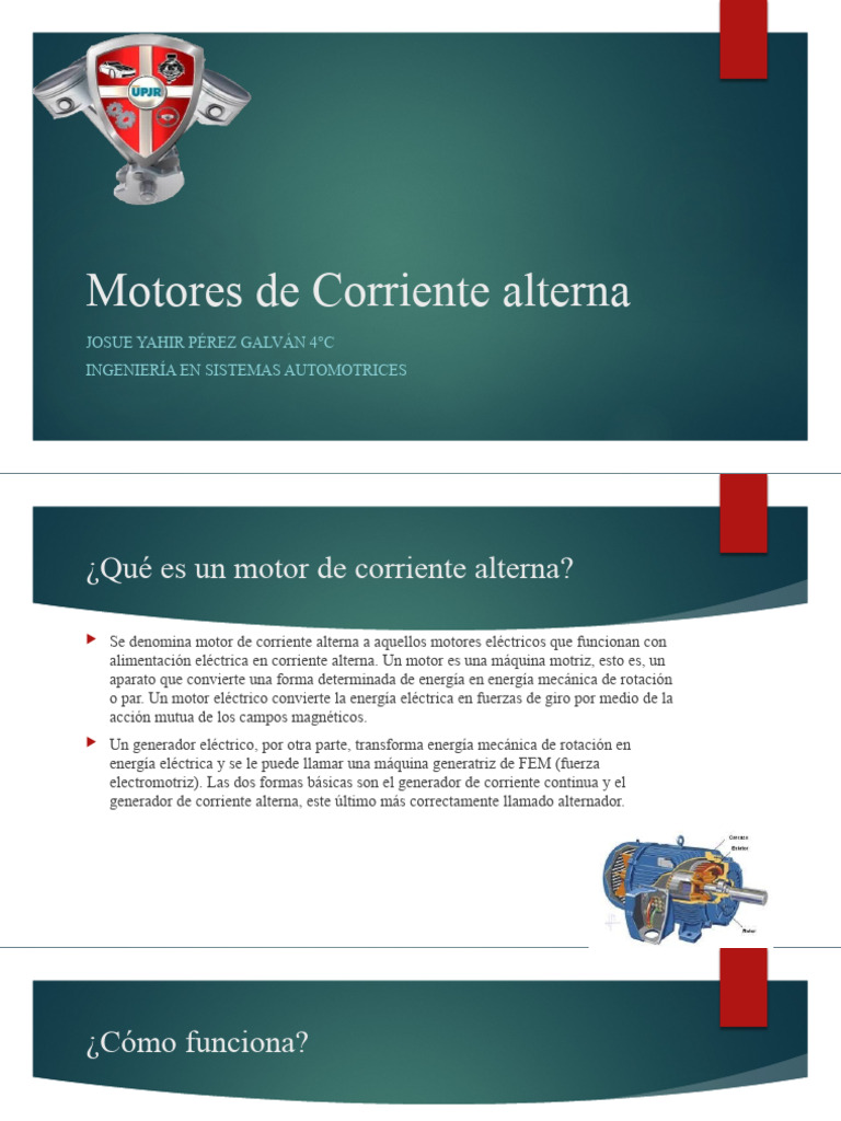 Motores de Corriente Alterna: Tipos y Funcionamiento | PDF | Motor ...