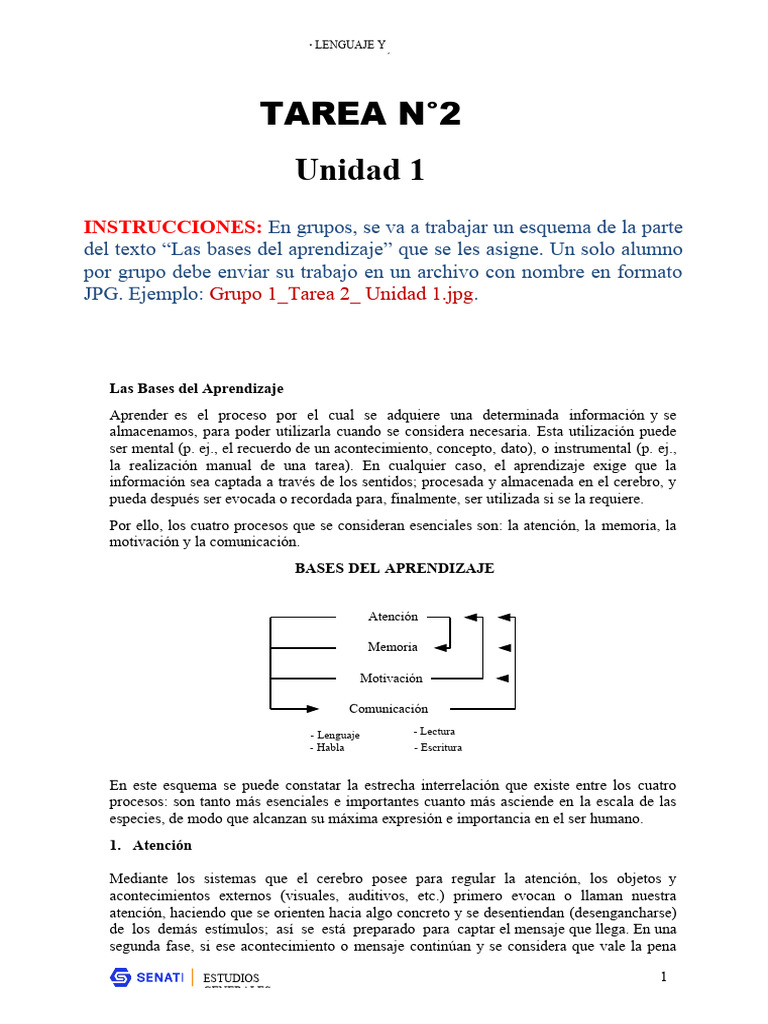 Tarea 2 - U 1 | PDF | Memoria | Comunicación