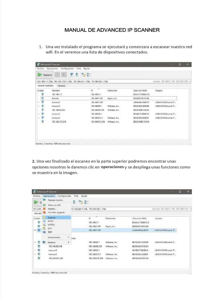 PDF Manual de Advanced Ip Scanner - Compress | PDF