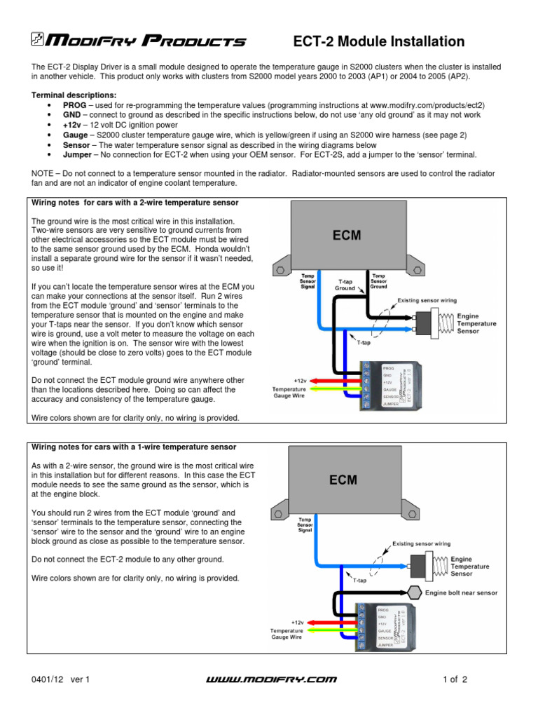 ECT 2 Installation | PDF | Electrical Wiring | Ignition System