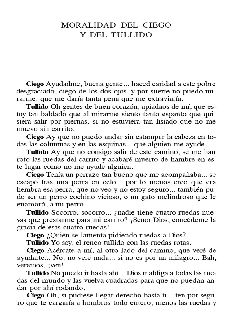 Moralidad del Ciego y el Tullido | PDF | Cristo (título) | Creencia ...