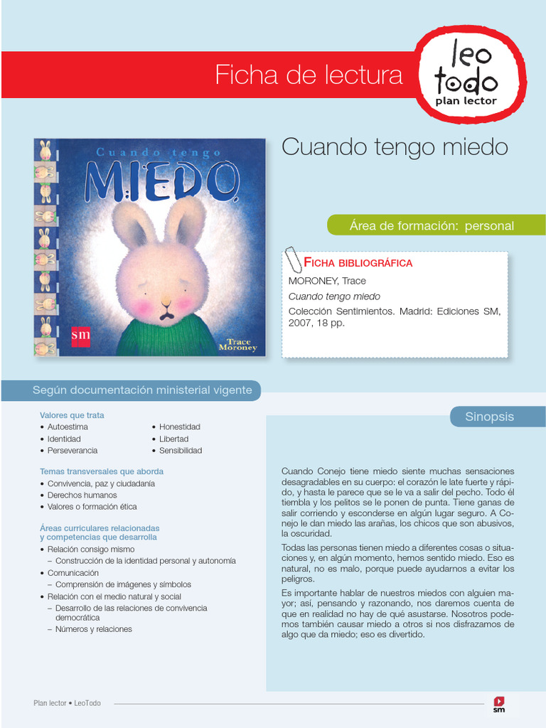 Cuando Tengo Miedo Ficha LeoTodo | PDF | Temor | Pensamiento