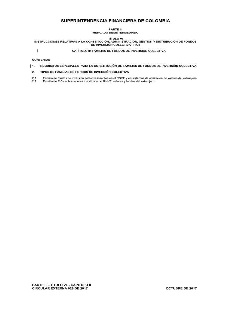 P3 Tit VI Cap II - Familias de Fondos de Inversi N Colectiva | PDF | Fondo de inversión | Bolsa