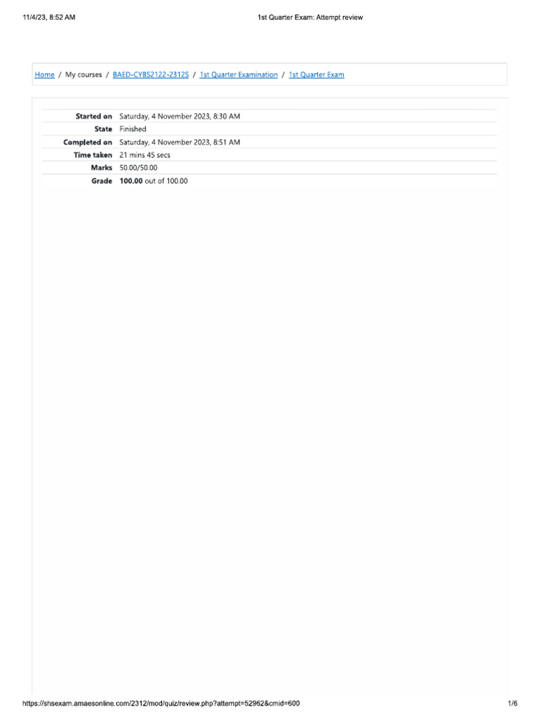 BAED-CBYS2122 1st QE | PDF