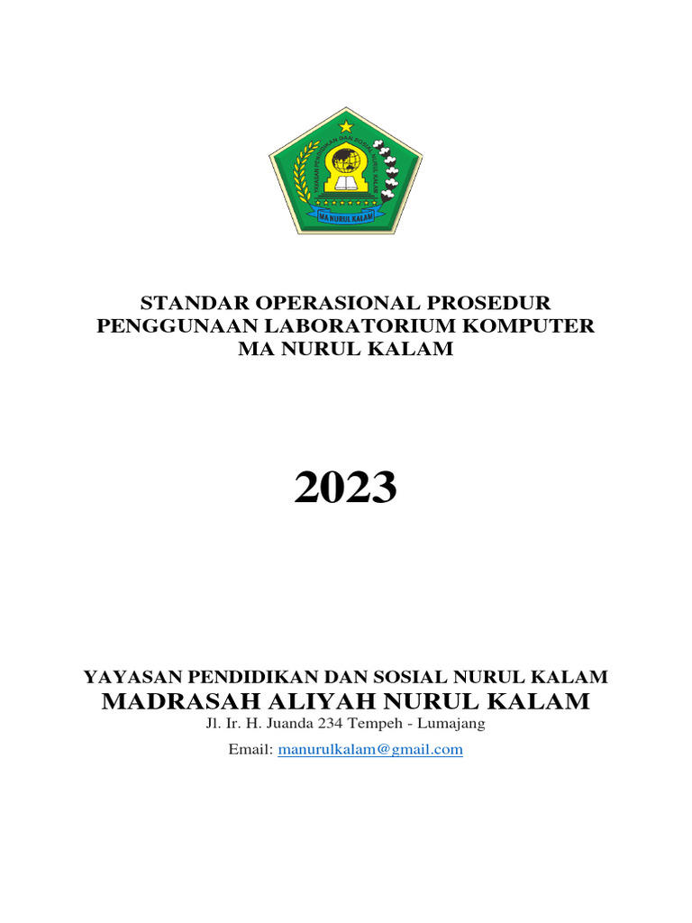Sop Lab Komputer Ma Nurul Kalam | PDF | Sains & Matematika | Komputer